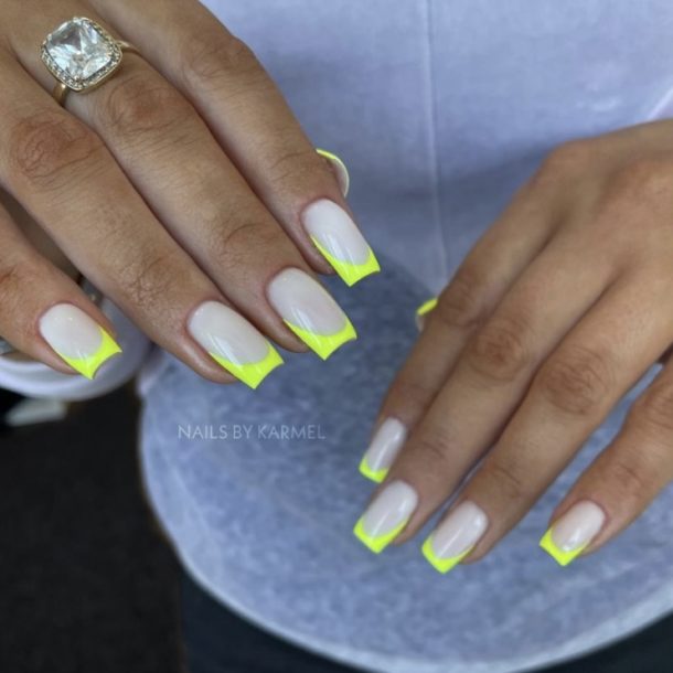 40 Classy and Eye-Cathing Neon French Tip Nail Designs - Your Classy Look