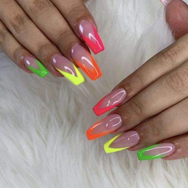 40 Classy and Eye-Cathing Neon French Tip Nail Designs - Your Classy Look