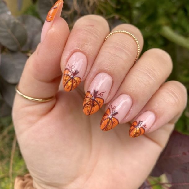 40 Adorable Pumpkin Nail Art Designs To Try This Fall Your Classy Look